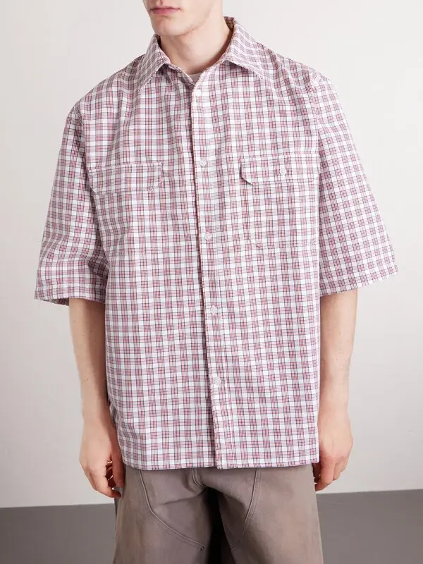 WILLY CHAVARRIA Ss Corcoran Checked Woven Shirt - Red