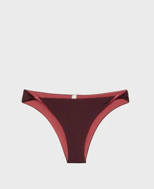 SEAQUELLE Twisted Bikini Bottom - Burgundy