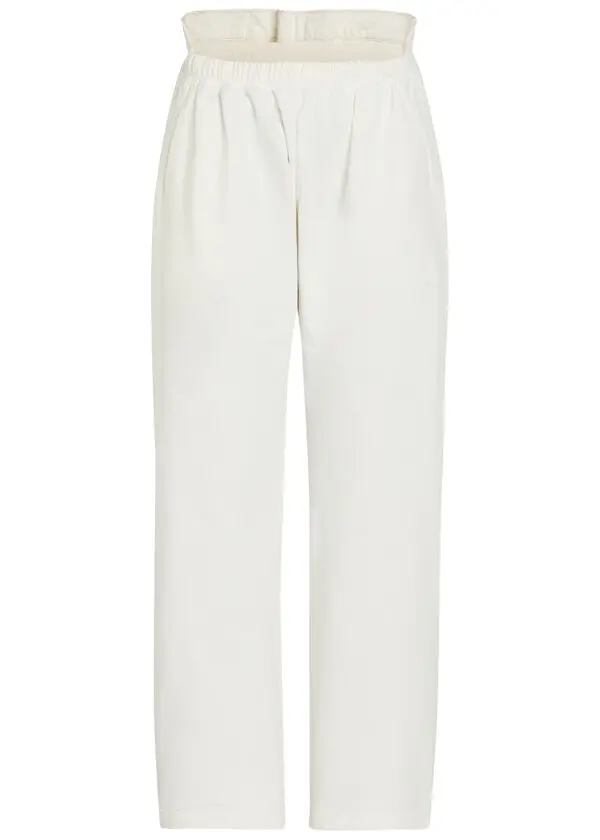 BETTTER Contrasting Denim And Cotton Straight-leg Trousers - White