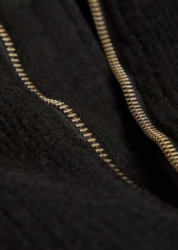 VOWELS Fine-knit Wool Bomber Jacket