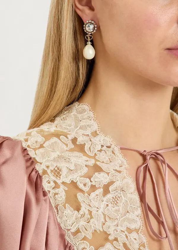 Valentino Garavani Vlogo Swarovski Pearl-embellished Earrings