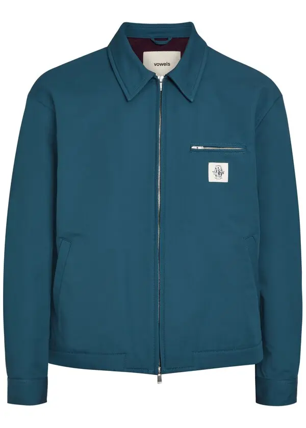 VOWELS Logo-appliquéd Cotton-blend Jacket - Blue