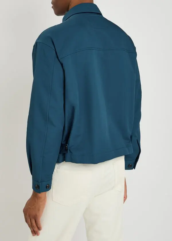 VOWELS Logo-appliquéd Cotton-blend Jacket - Blue