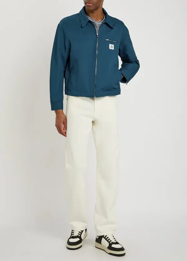 VOWELS Logo-appliquéd Cotton-blend Jacket - Blue