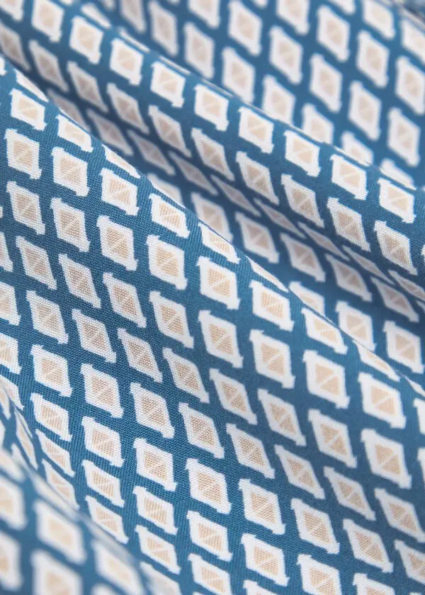 BOSS Beach Patterned Woven Shirt - Blue