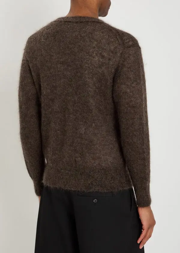 VOWELS V-neck Mohair-blend Cardigan - Brown