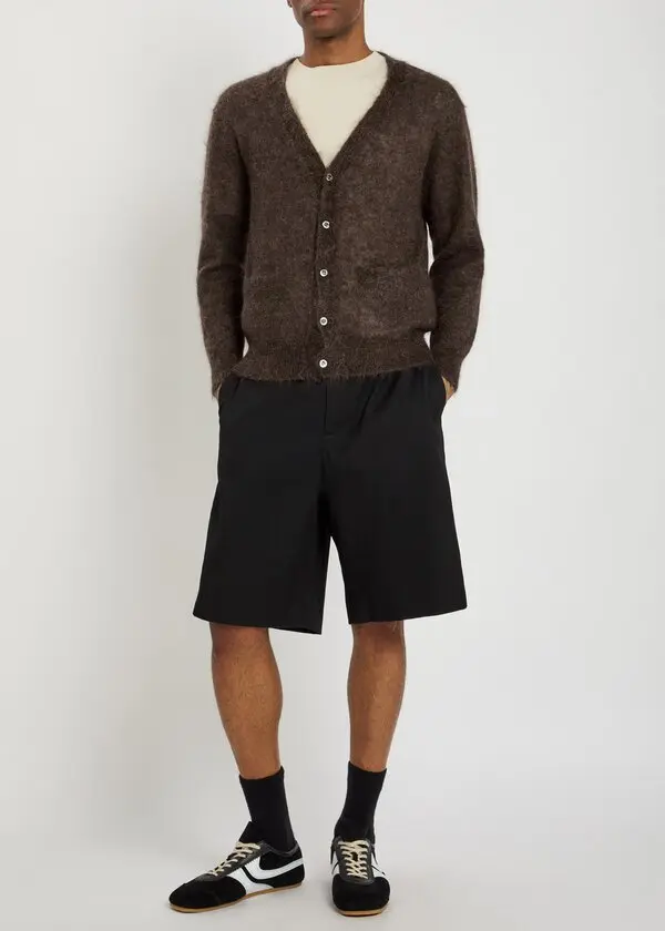 VOWELS V-neck Mohair-blend Cardigan - Brown