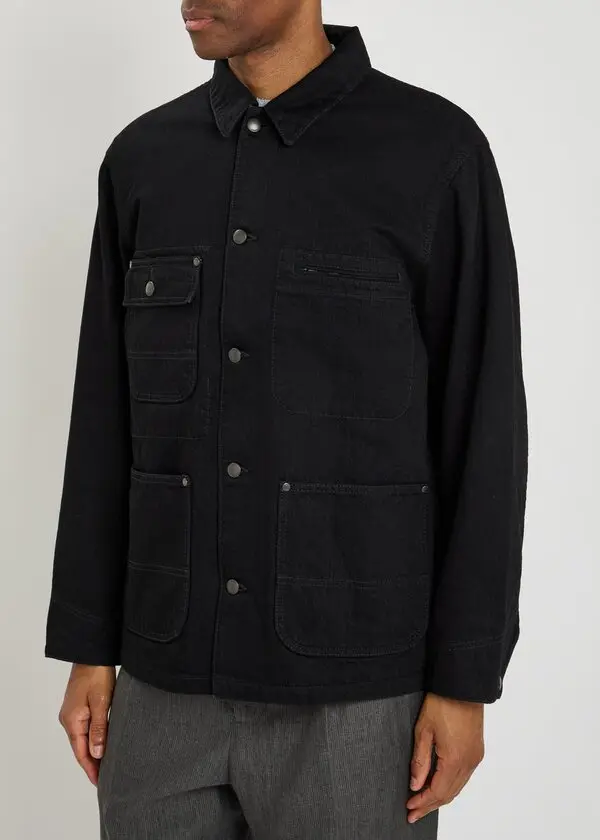VOWELS Patch Pocket Denim Jacket - Black