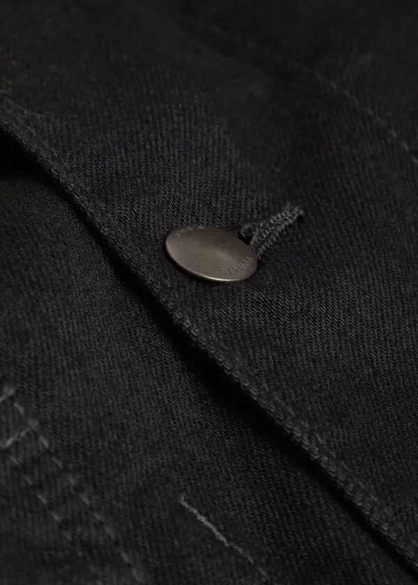 VOWELS Patch Pocket Denim Jacket - Black
