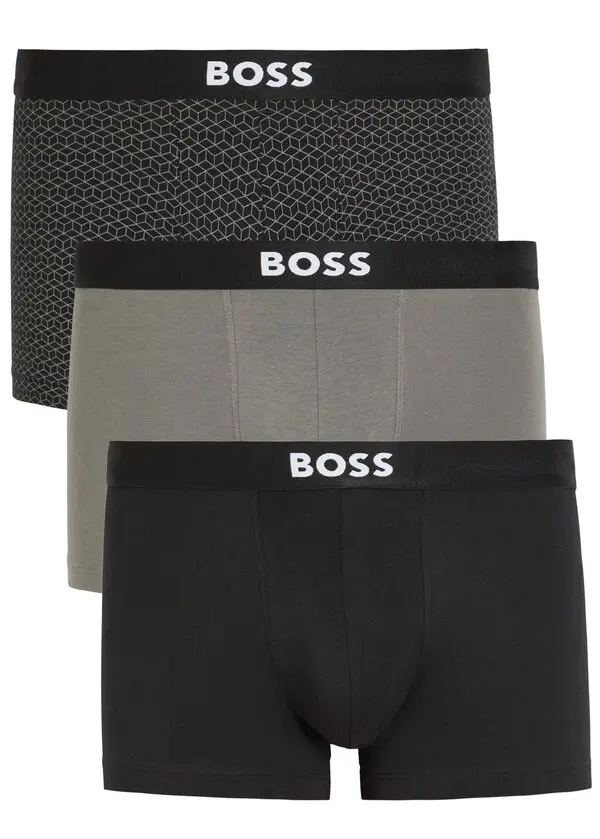 BOSS Stretch-cotton Boxer Briefs - Grey