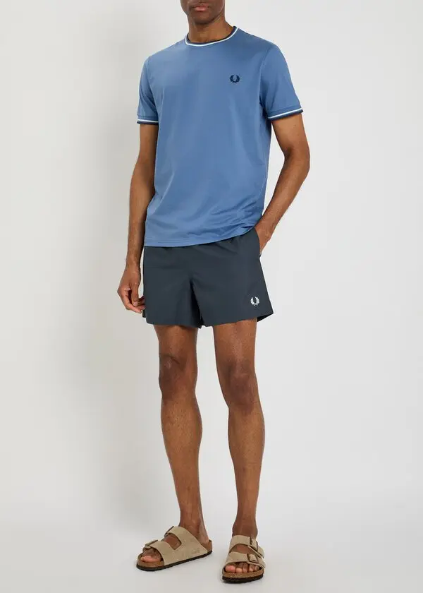 Fred Perry Logo-embroidered Shell Swim Shorts