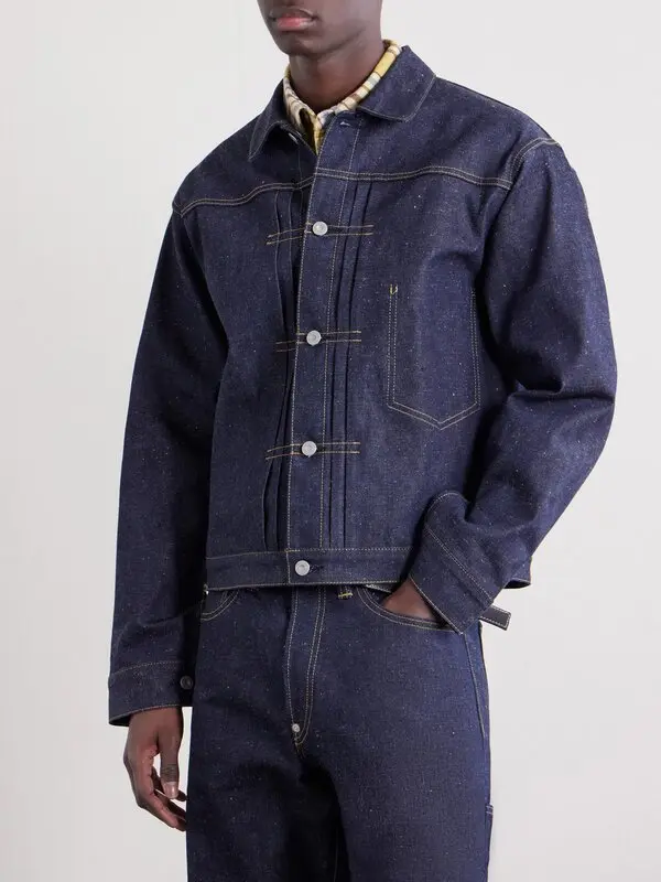 HUMAN MADE Pleated Denim Trucker Jacket