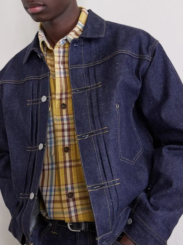 HUMAN MADE Pleated Denim Trucker Jacket