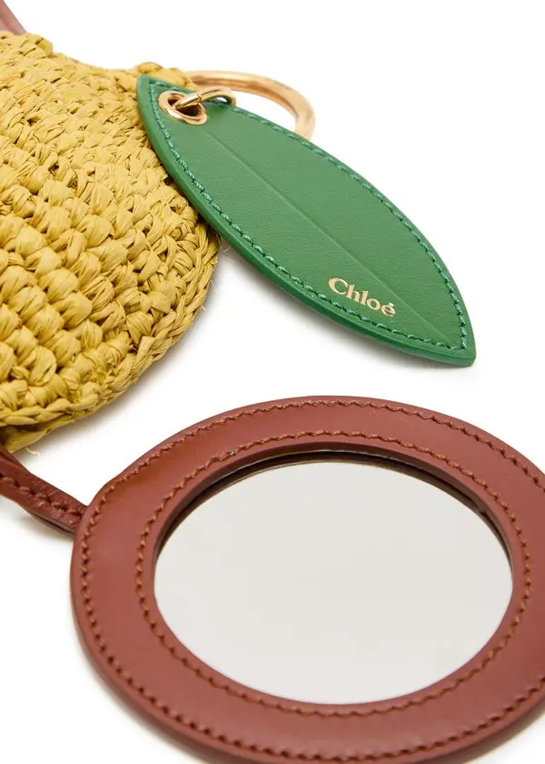Chloé Symbols Mirror Raffia Bag Charm - Yellow