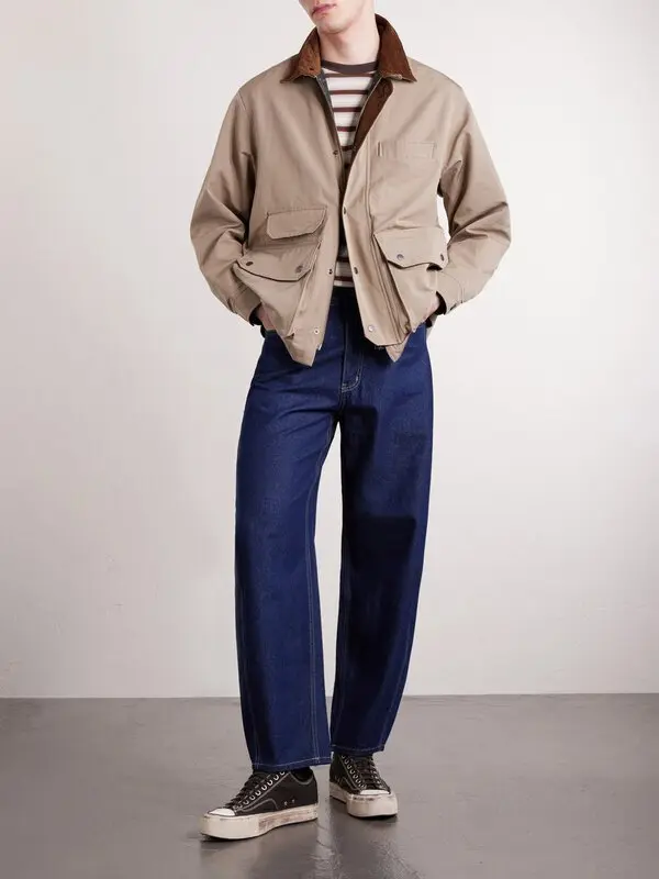 FRIZMWORKS Royal Hunting Corduroy-trimmed Cotton-blend Jacket - Neutrals
