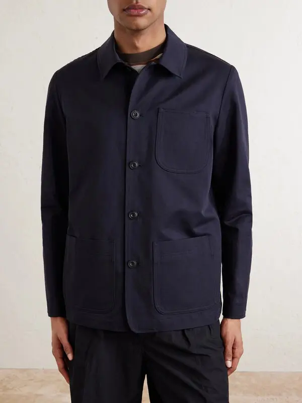 Altea Constantin Cotton And Linen-blend Overshirt - Blue