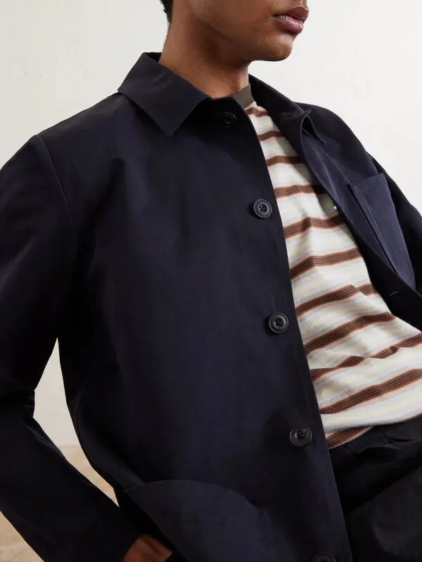 Altea Constantin Cotton And Linen-blend Overshirt - Blue