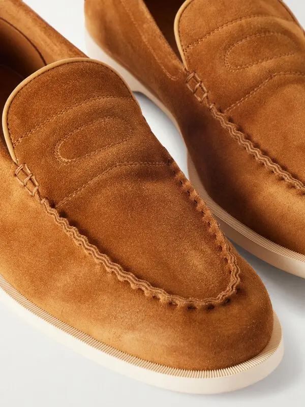 John Lobb Pace Suede Loafers - Brown