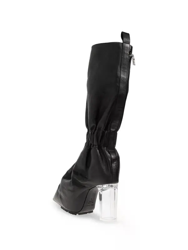 Rick Owens Taquito Zipper Leather Boots - Black