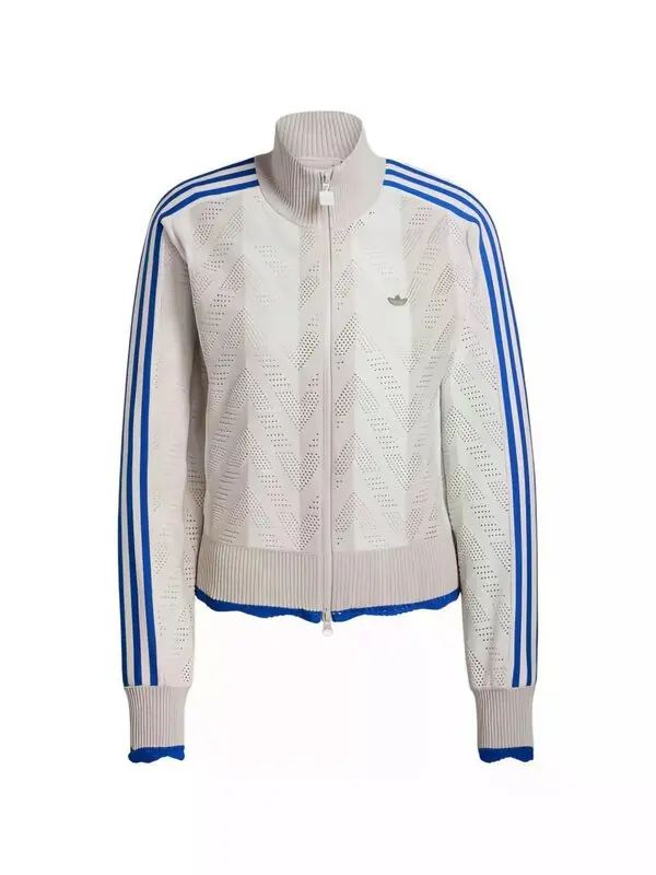 Adidas Open-knit Striped Sweatshirt - Grey
