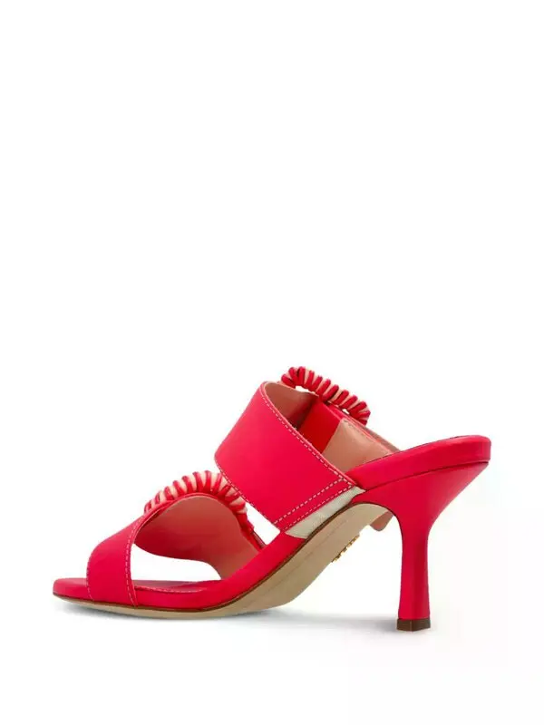 Rodo Buckle-strap Leather Mules - Red
