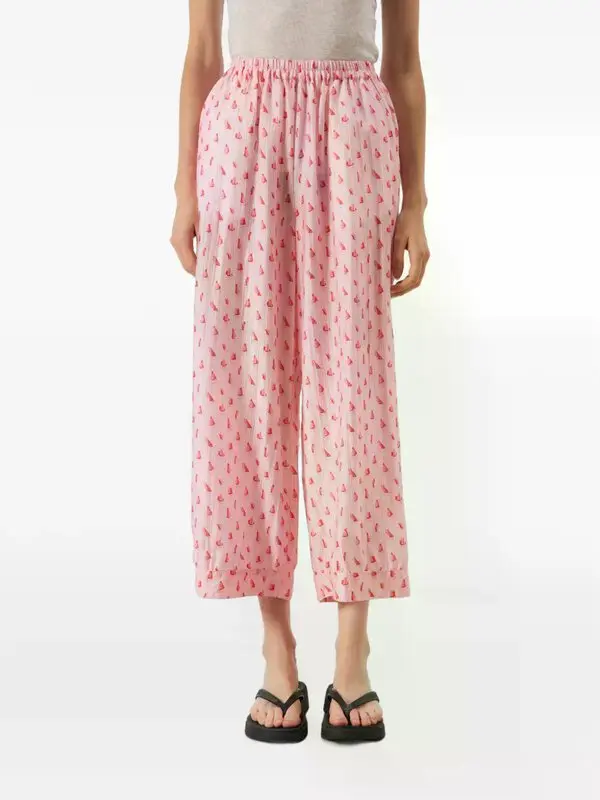 American Vintage Sailboat Print Trousers