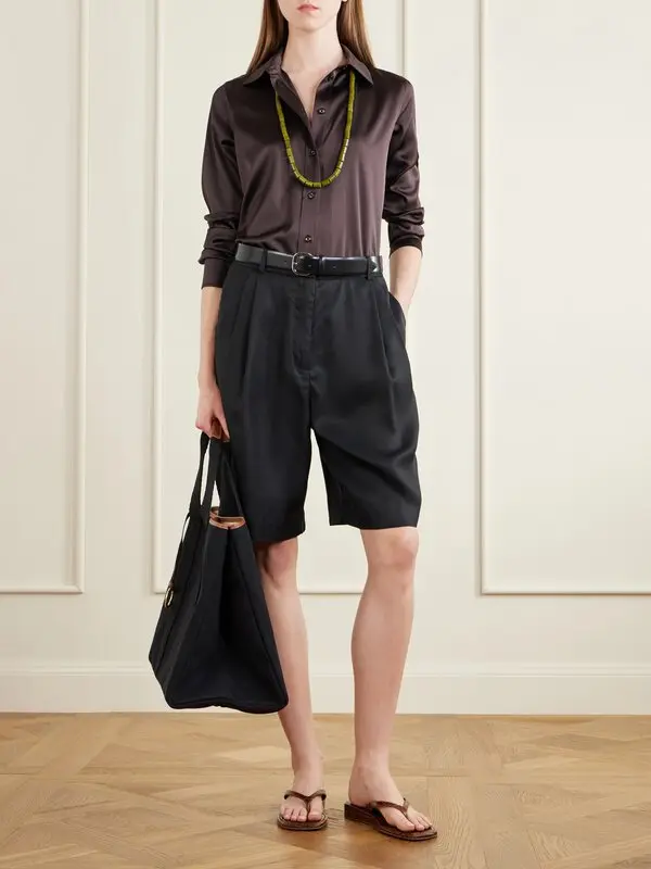 Rue De Verneuil Traversée Large Leather-trimmed Herringbone Canvas Tote
