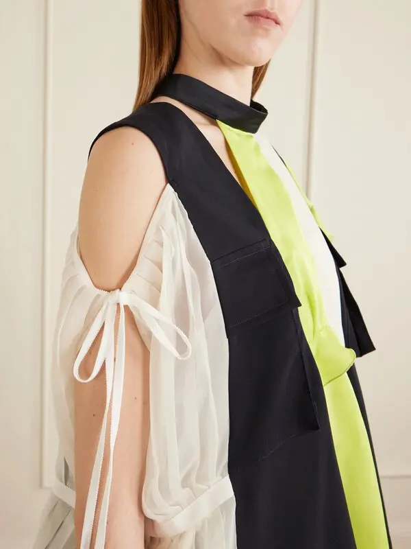 Sacai Paneled Ruffled Blouse