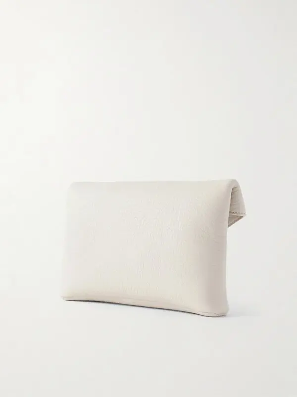 Saint Laurent Cassandre Textured-leather Shoulder Bag - Neutrals