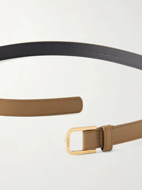 Saint Laurent Leather Belt - Neutrals