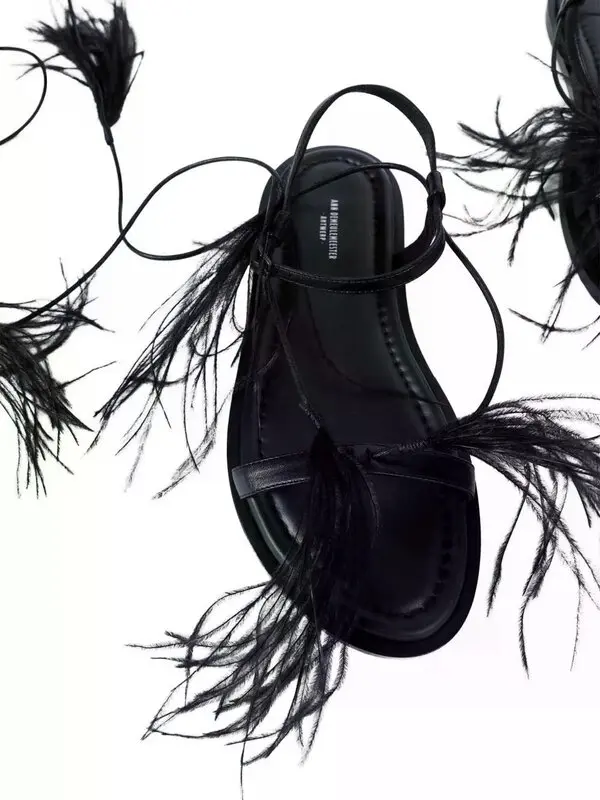 ANN DEMEULEMEESTER Sukhada Feather Tie Sandals