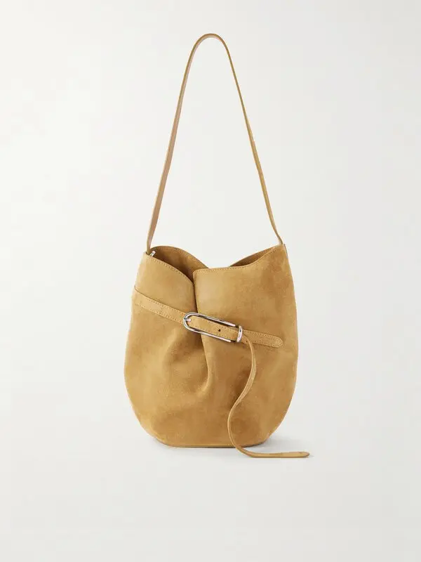 LIFFNER Belted Suede Bucket Bag