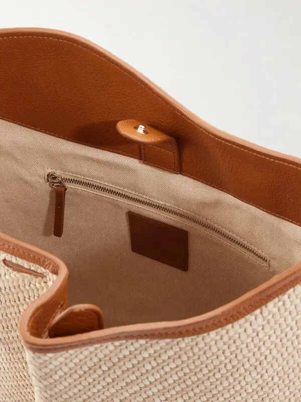 LIFFNER Buckled Raffia Bucket Bag - Neutrals