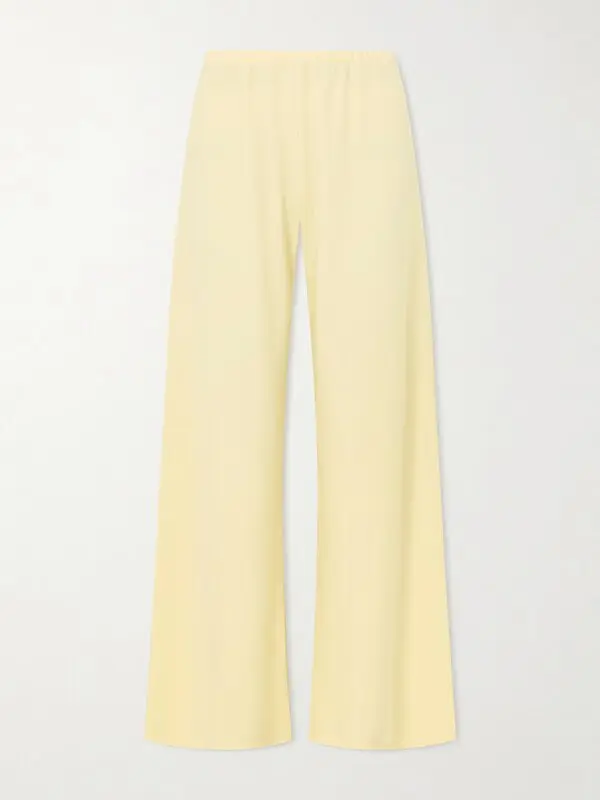 LA LIGNE Colby Recycled-crepe Wide-leg Pants - Yellow