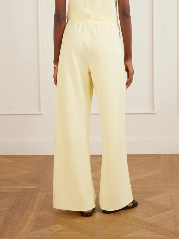 LA LIGNE Colby Recycled Stretch-crepe Wide-leg Pants - Yellow