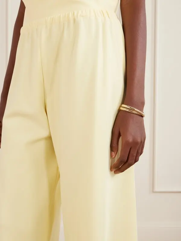 LA LIGNE Colby Recycled Stretch-crepe Wide-leg Pants - Yellow