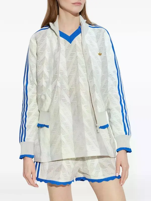 Adidas Stripe Open-knit Sweatshirt