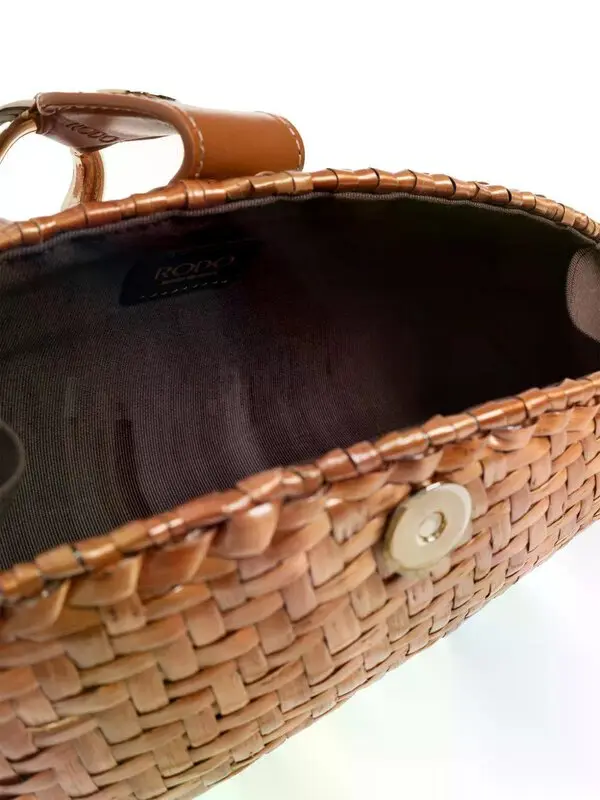 Rodo Raffia Top Handle Clutch