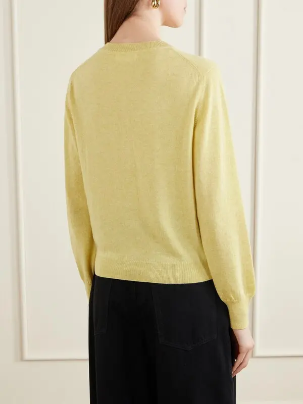 Daughter Enya Cashmere And Cotton-blend Cardigan - Yellow