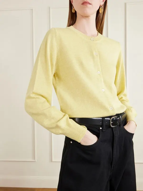 Daughter Enya Cashmere And Cotton-blend Cardigan - Yellow
