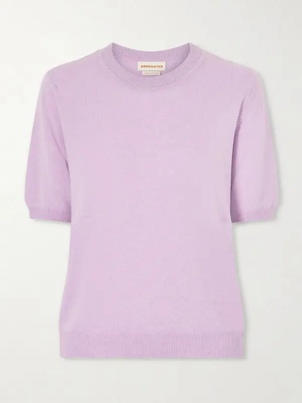 Daughter Emer Cropped Cashmere And Cotton-blend T-shirt - Purple