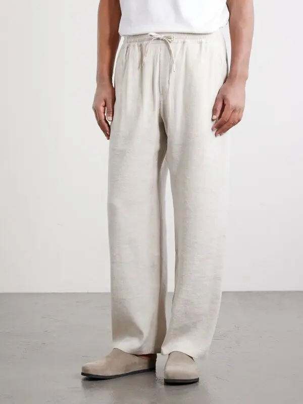 A KIND OF GUISE Samurai Straight-leg Linen And Silk-blend Drawstring Trousers