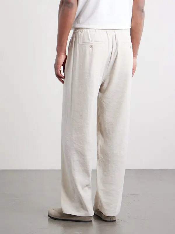 A KIND OF GUISE Samurai Straight-leg Linen And Silk-blend Drawstring Trousers