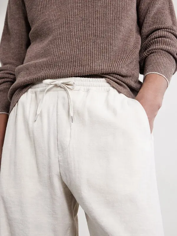 A KIND OF GUISE Samurai Straight-leg Linen And Silk-blend Drawstring Trousers
