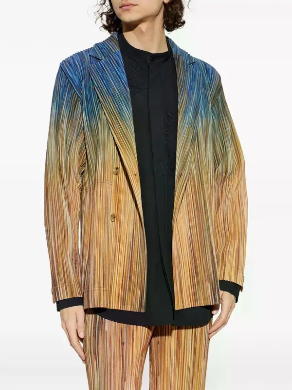 Issey Miyake Paint Brush Close-up Double-breasted Blazer