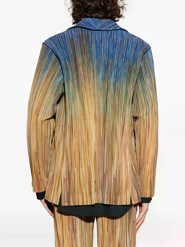 Issey Miyake Paint Brush Close-up Double-breasted Blazer