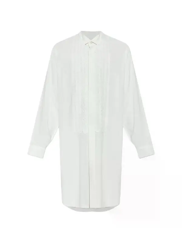 Issey Miyake Plissé Ruffled Shirt - White