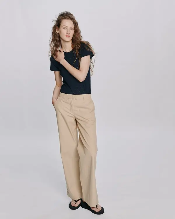 ATM Anthony Thomas Melillo Cotton Twill Wide Leg Trouser