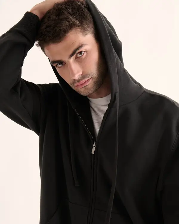 ATM Anthony Thomas Melillo French Terry Zip-up Hoodie - Black