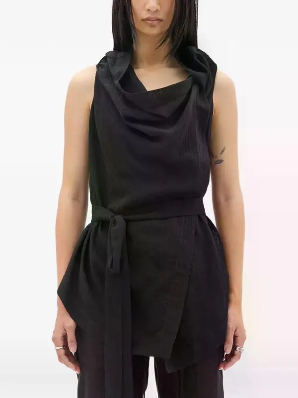 ANN DEMEULEMEESTER Macy Cowl-neck Belted Top